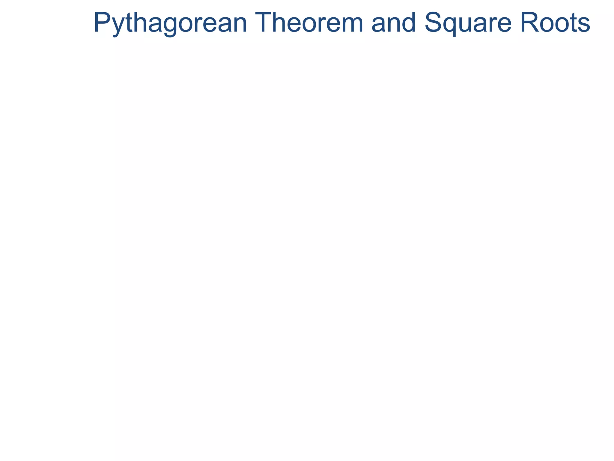 53 pythagorean theorem and square roots | PPT