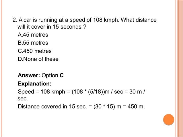 Quantitative aptitude-time-speed-and-distance-test 2