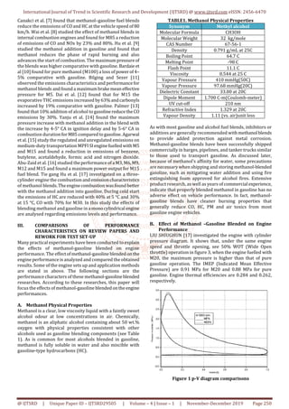 Study on the Investigation of the Effect of Additive Methanol on Performance and Exhaust ...