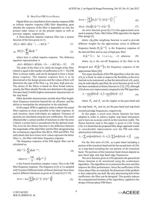 Design of Optimal Linear Phase FIR High Pass Filter using Improved ...