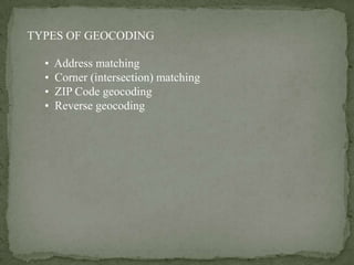GEOcoding and Dynamic segmentation | PPT