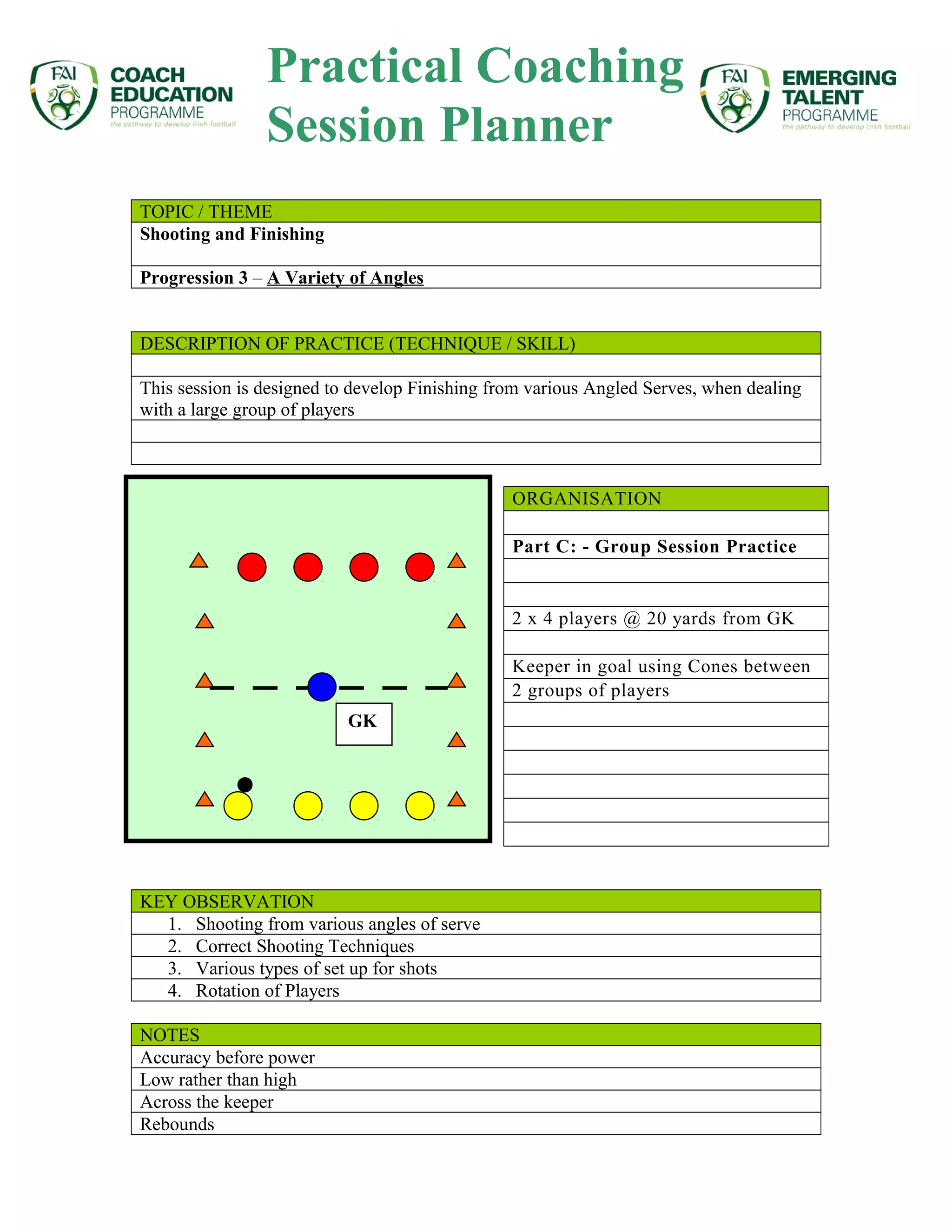 54. shooting and finishing progression 3 – a variety of an | DOC