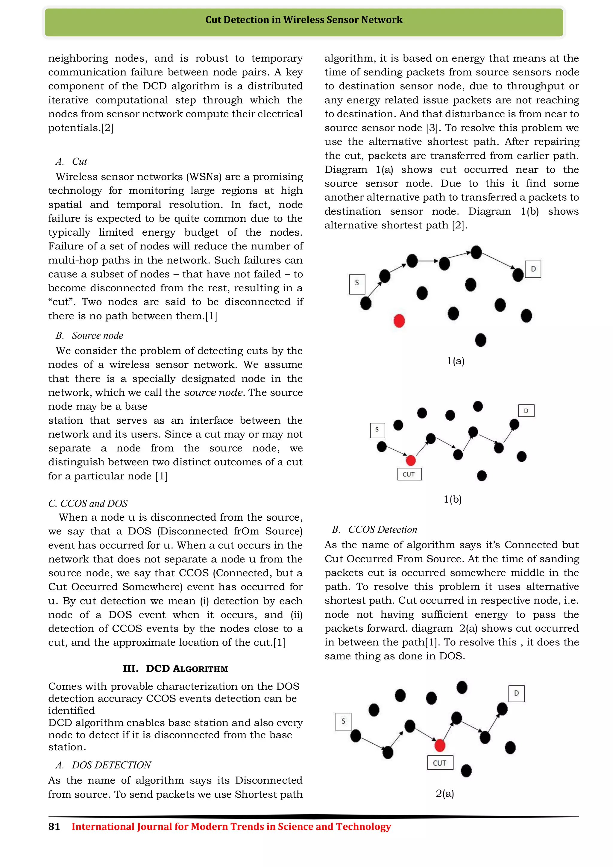 Cut Detection in Wireless Sensor Network | PDF
