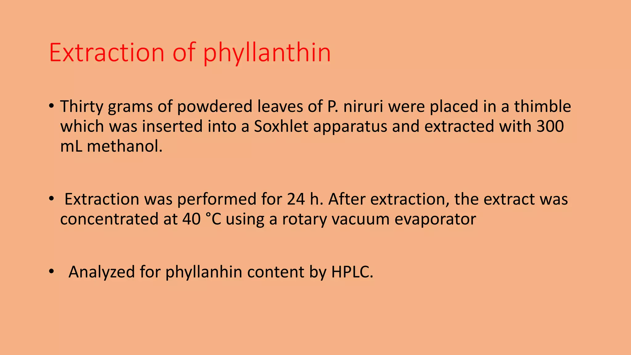PHYLLANTHUS NIRURI IN LIVER DISFUNCTION | PPTX