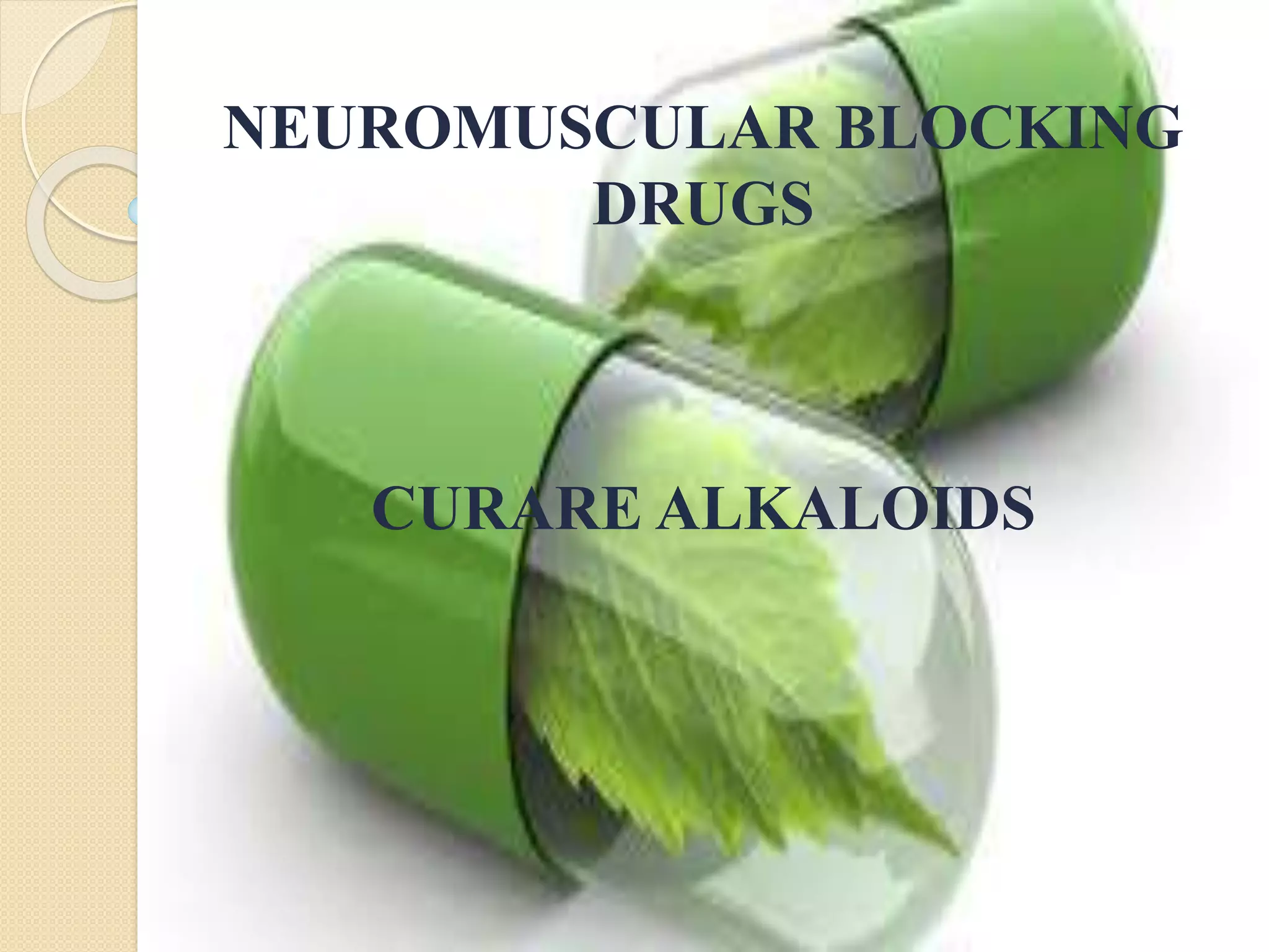 NEUROMUSCULAR BLOCKING DRUGS [CURARE ALKALOIDS] | PPTX