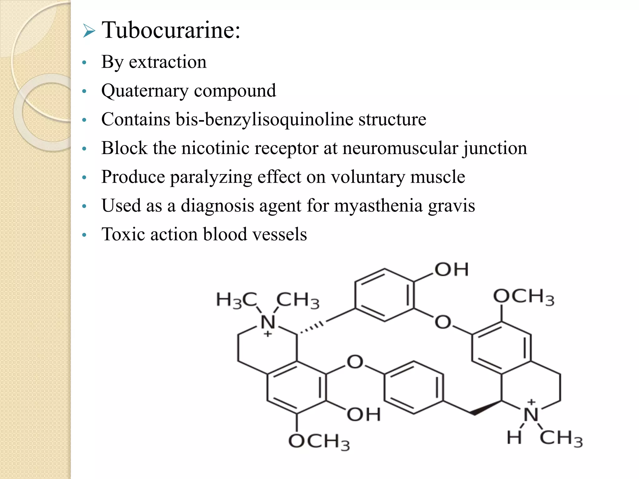 NEUROMUSCULAR BLOCKING DRUGS [CURARE ALKALOIDS] | PPTX