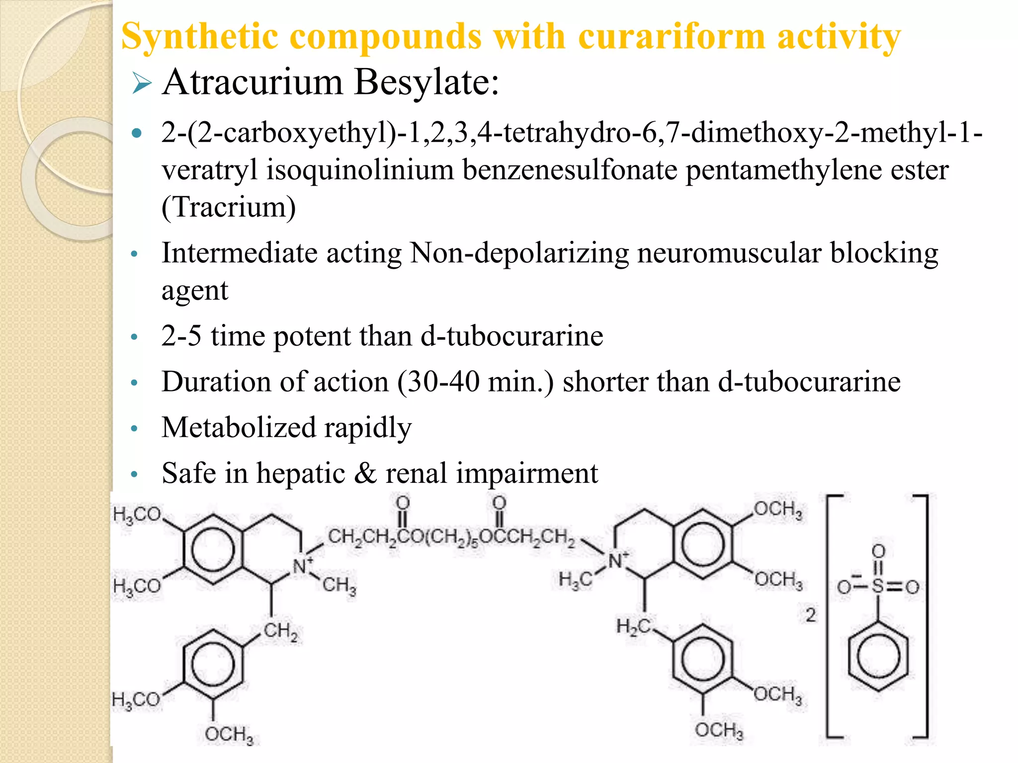 NEUROMUSCULAR BLOCKING DRUGS [CURARE ALKALOIDS] | PPTX