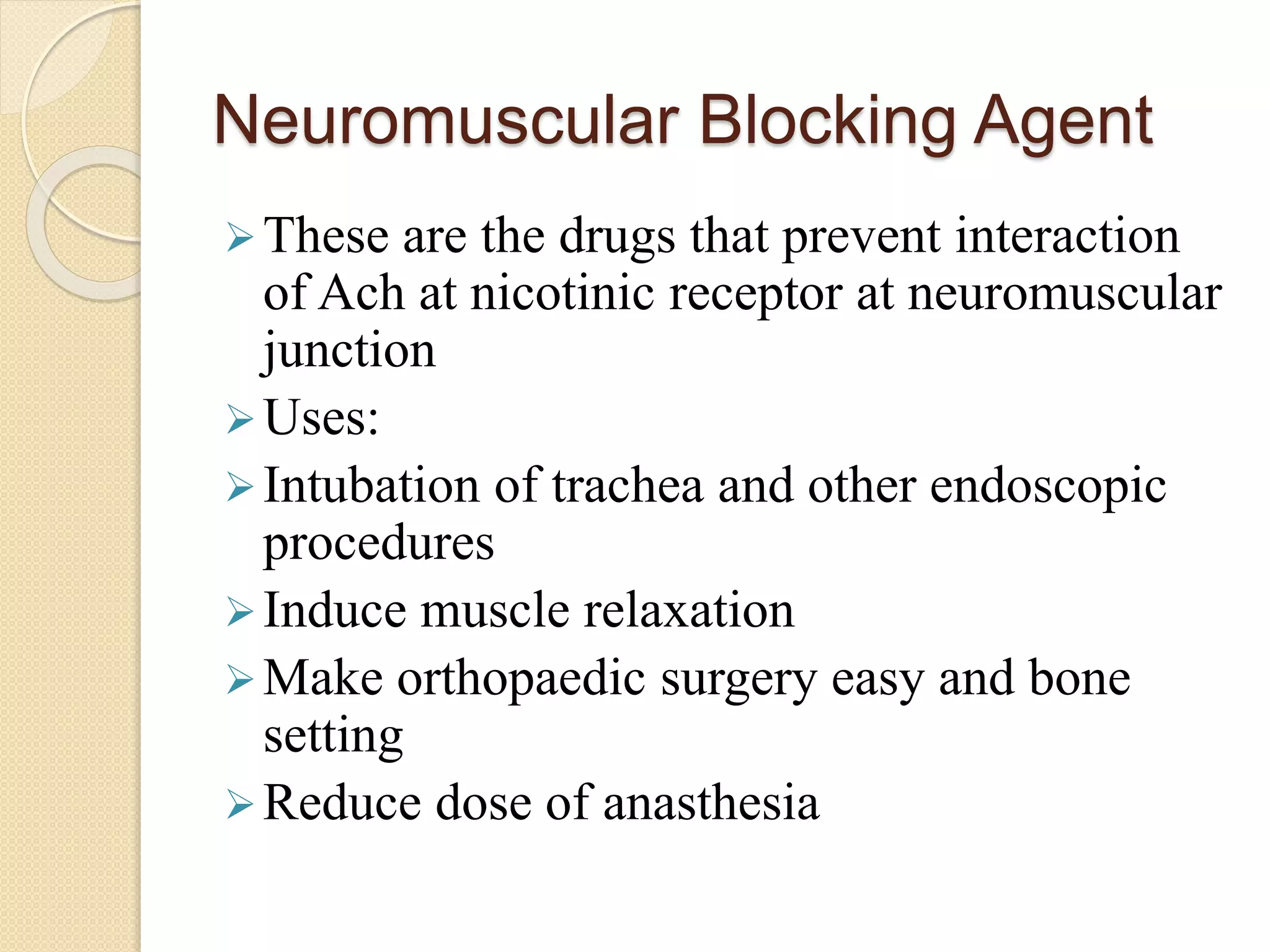 NEUROMUSCULAR BLOCKING DRUGS [CURARE ALKALOIDS] | PPTX