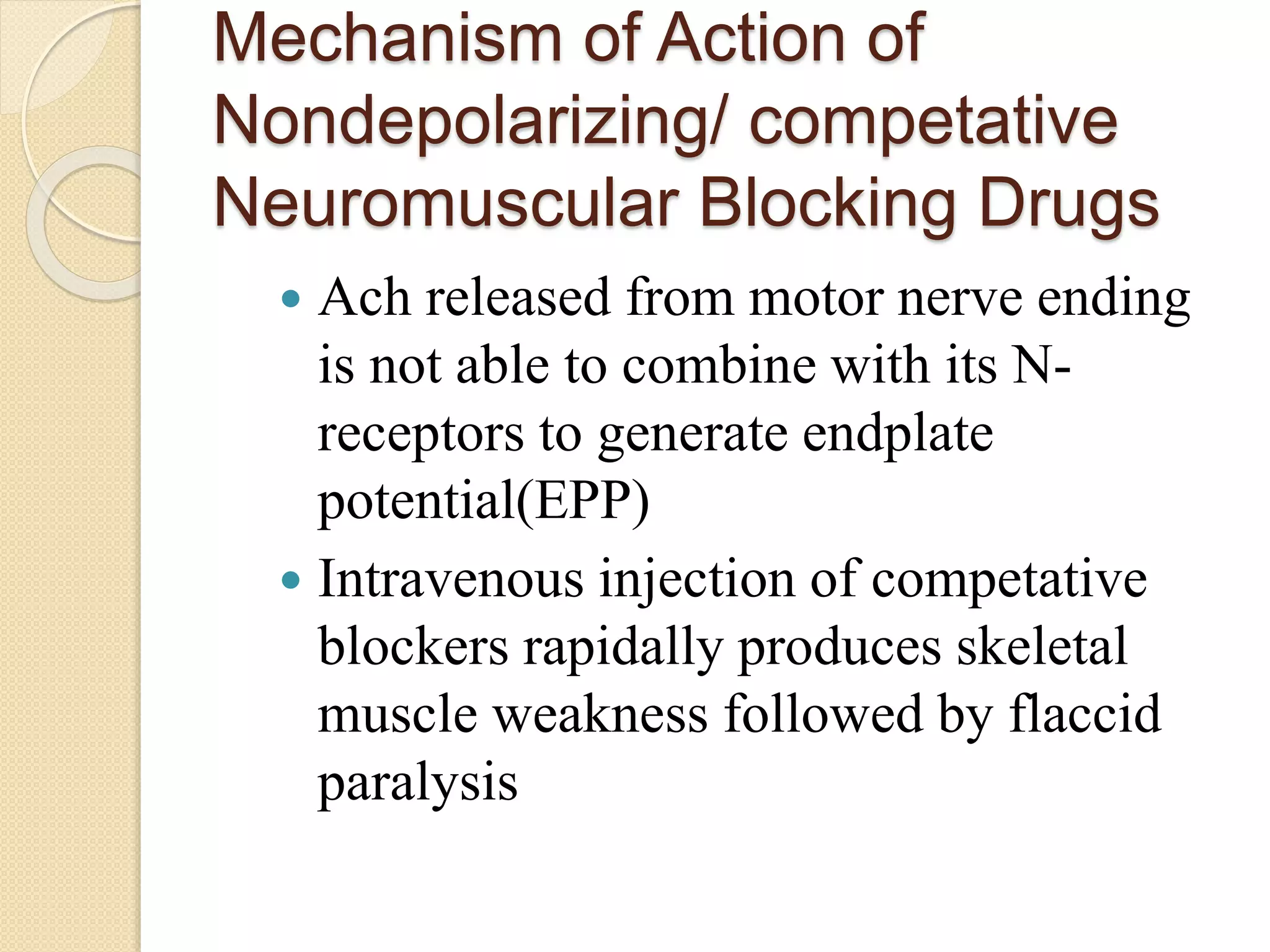 NEUROMUSCULAR BLOCKING DRUGS [CURARE ALKALOIDS] | PPTX