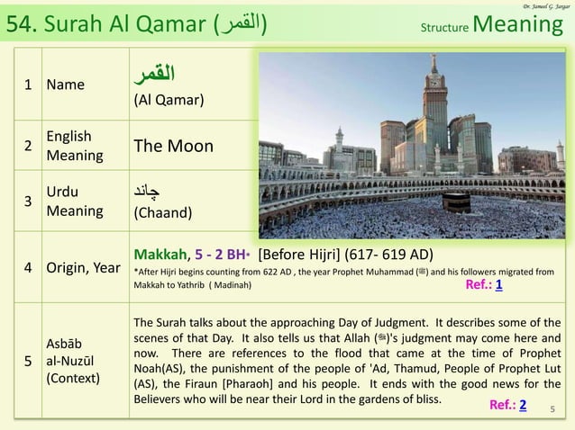 Al Quran (Chapter 54): Surah Al Qamar [The Moon] | PPT