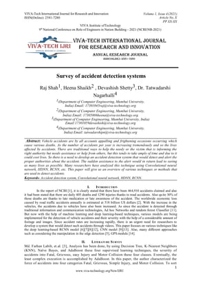 Survey of accident detection systems | PDF