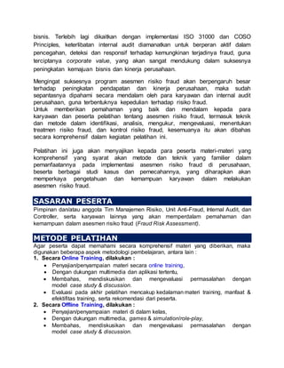 (2021) Silabus Training "FRAUD RISK ASSESSMENT (FRA)"_Metode dan Teknik ...