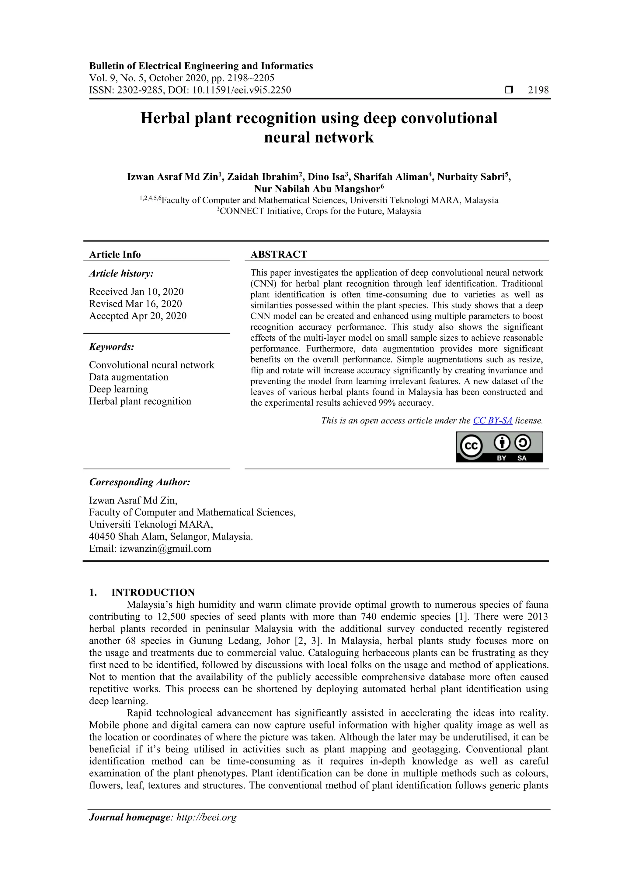 Herbal plant recognition using deep convolutional neural network | PDF