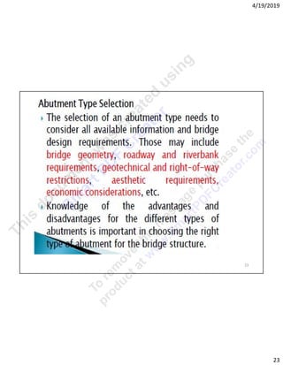 INTRODUCTION TO BRIDGE SUBSTRUCTURE DESIGN LECTURE NOTES | PDF