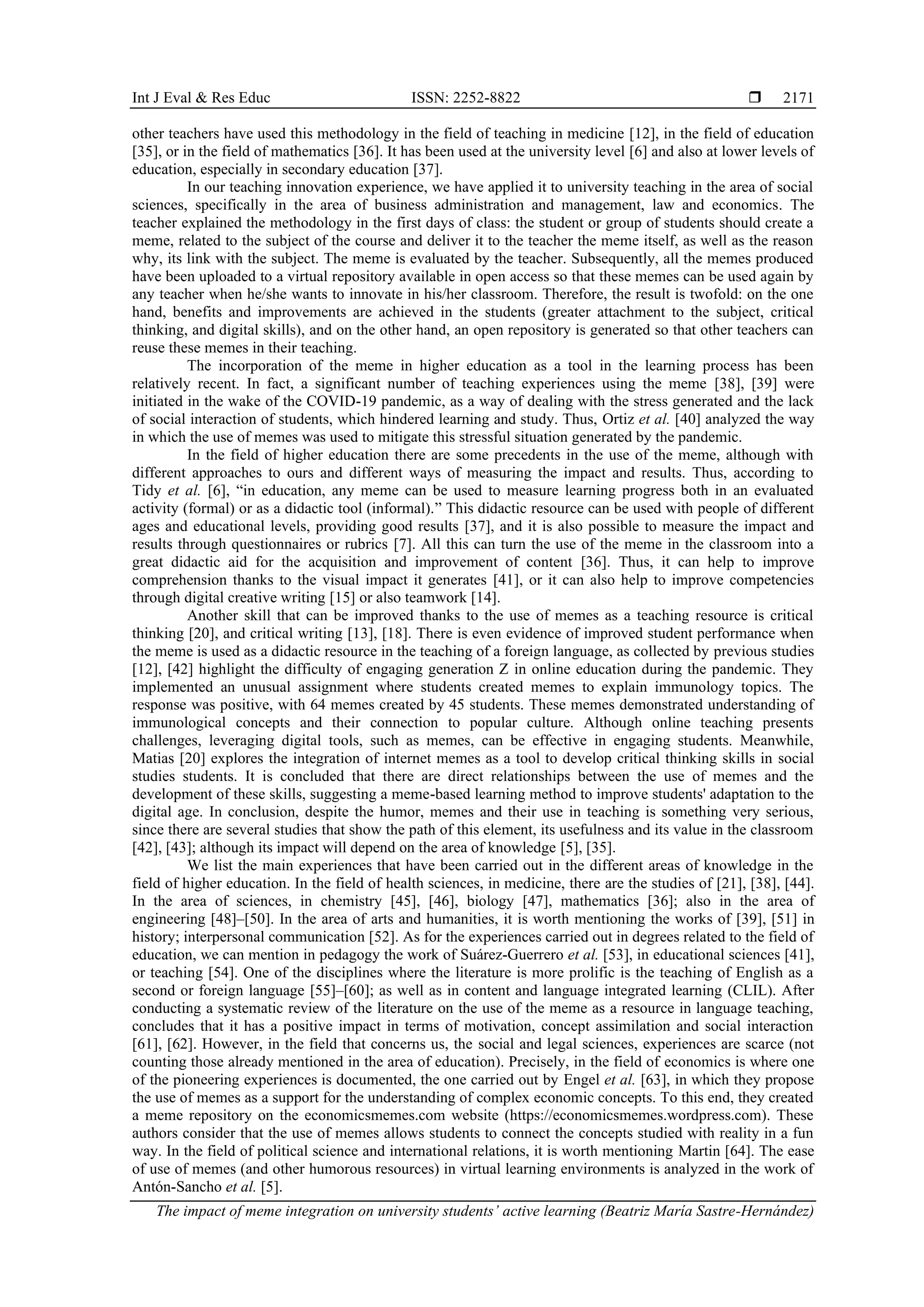 The impact of meme integration on university students’ active learning ...