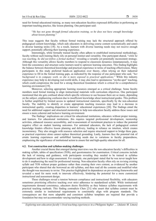 Exploring non-education faculty’s lived teaching experiences in a ...