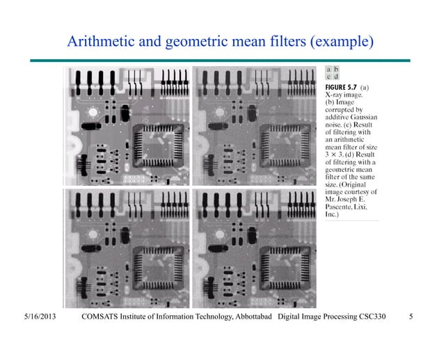 filters for noise in image processing