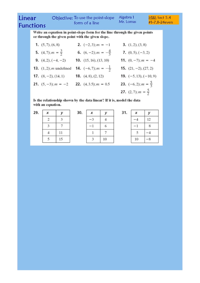 5 4 Point Slope Form pdf 5-4-point-slope-form-pdf