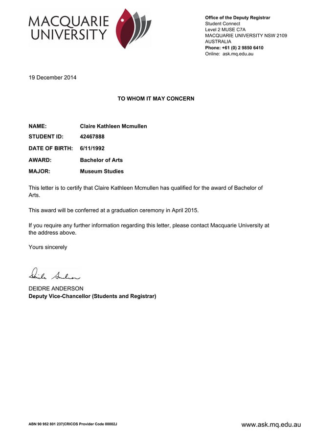 Letter of Completion | PDF