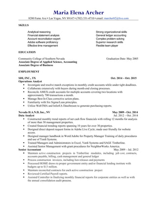 Maria Archer Resume 2015 | PDF