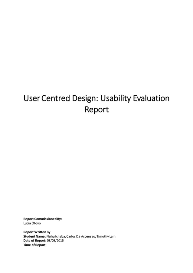 UCD Usability Evaluation Report | DOCX | Computer Software and Applications | Computing