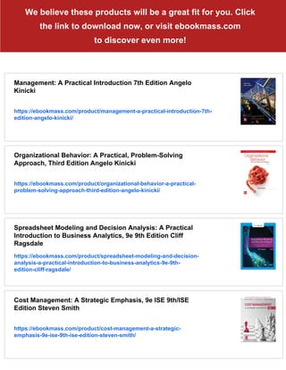 Management ; A Practical Introduction 9e 9th Edition Angelo Kinicki | PDF