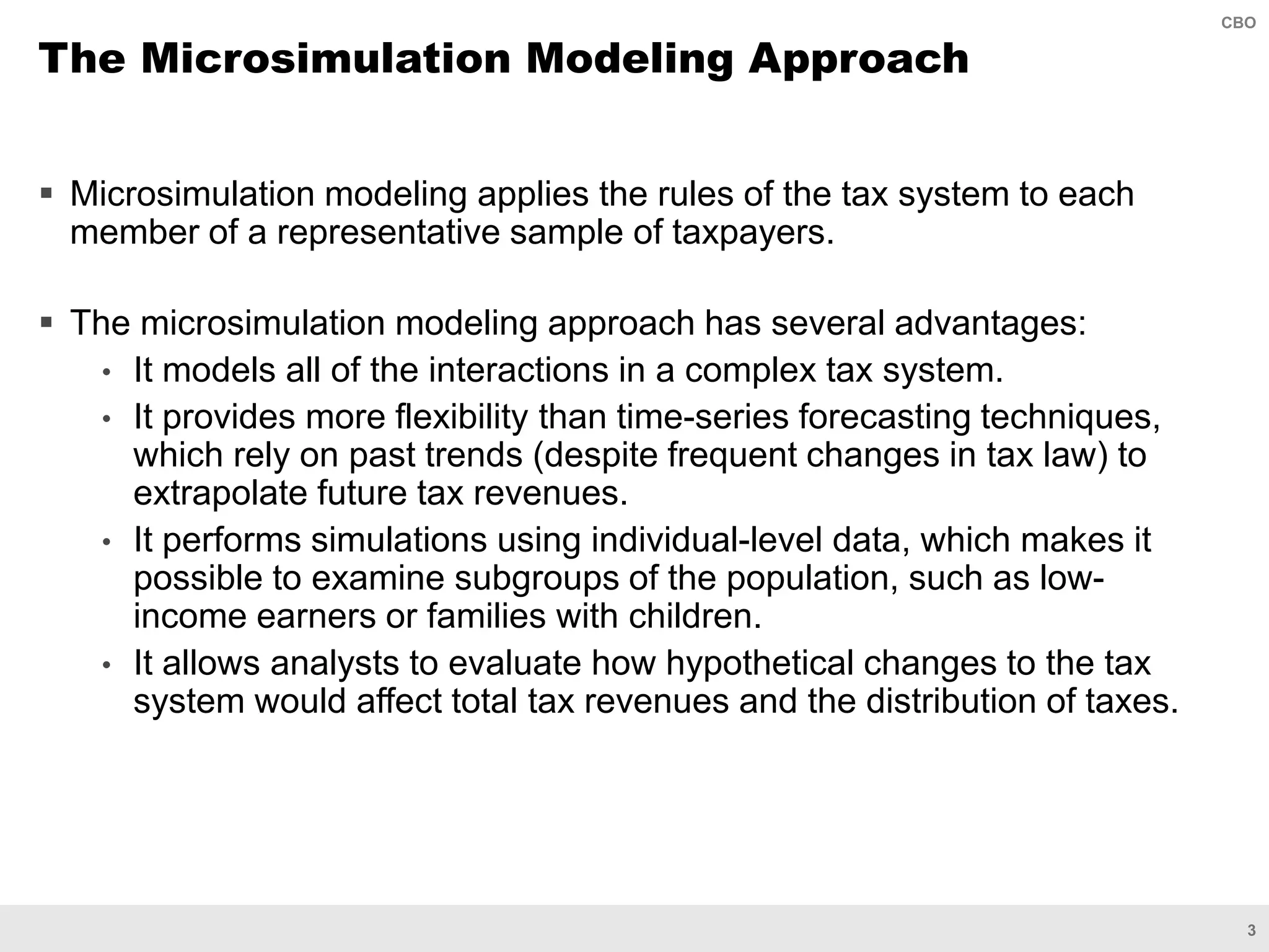 An Overview of CBO’s Microsimulation Tax Model | PDF