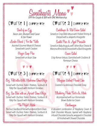Sweetheart Dinner Menu | PDF