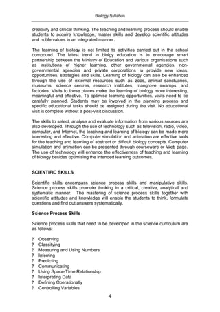 Biology Syllabus | PDF