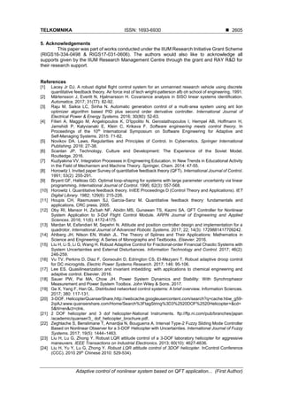 Adaptive control of nonlinear system based on QFT application to 3-DOF ...
