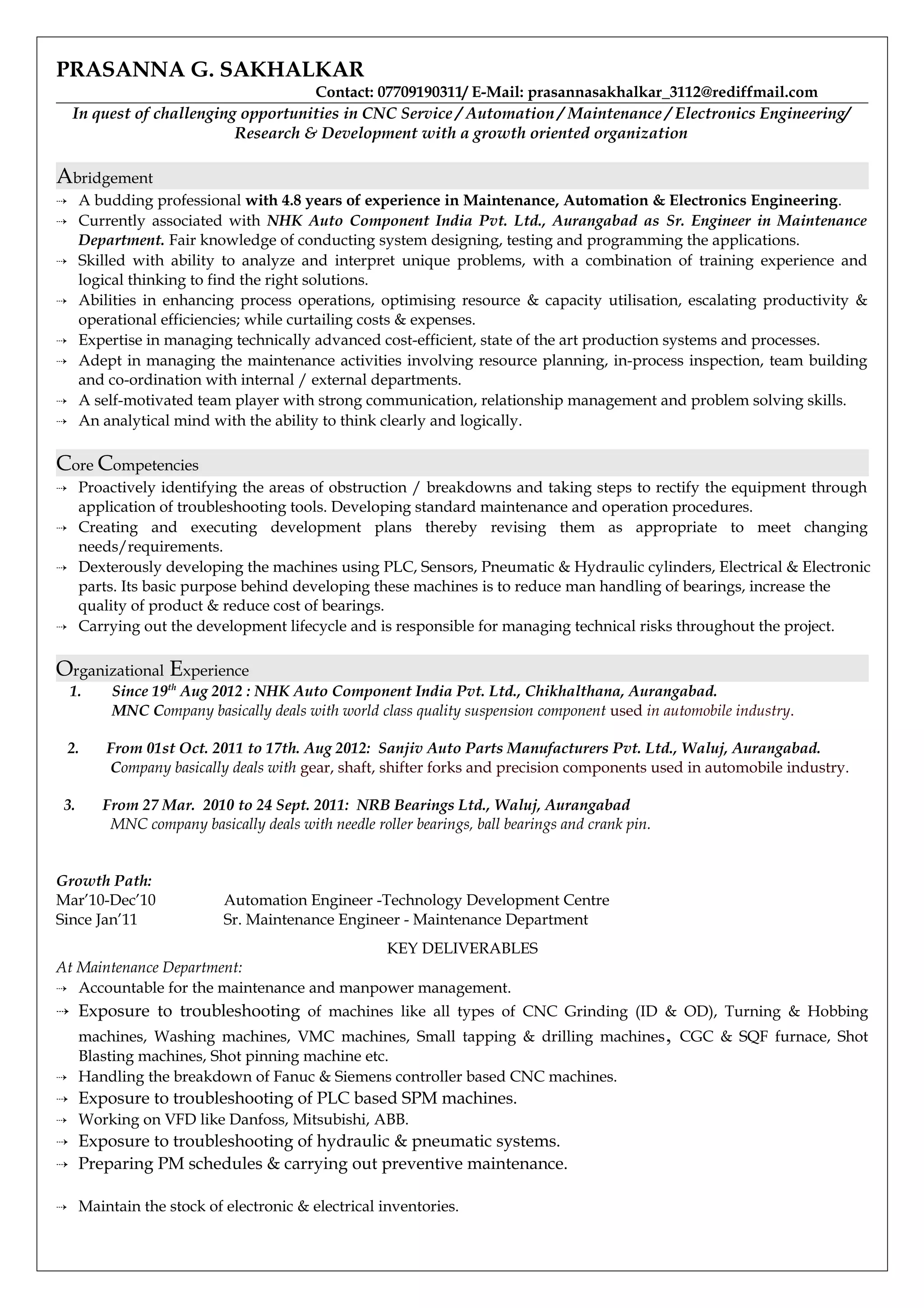 Prasanna09_CV_BE_Electronics | DOC