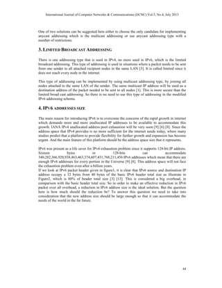 IMPROVING IPV6 ADDRESSING TYPES AND SIZE | PDF