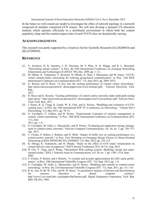 Cache Performance Analysis of Virtualized Router on Virtual Content-Centric Networks | PDF