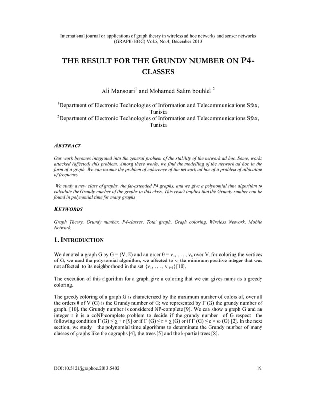 The Result for the Grundy Number on P4-Classes | PDF