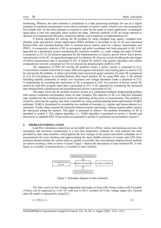 Power system state estimation using teaching learning-based optimization algorithm | PDF