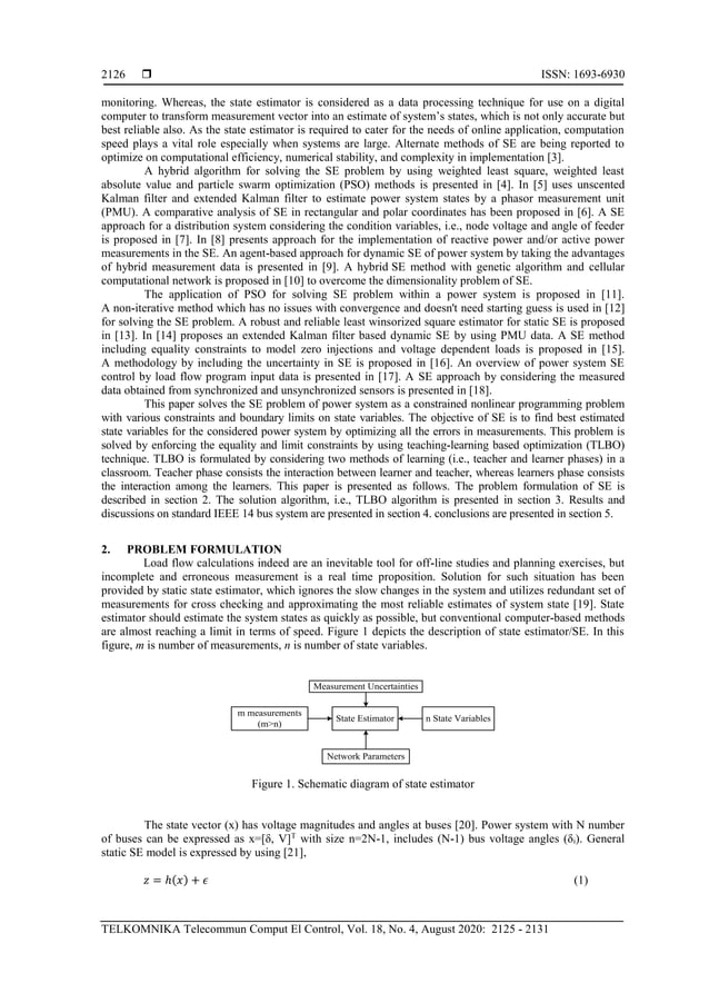 Power System State Estimation Using Teaching Learning Based