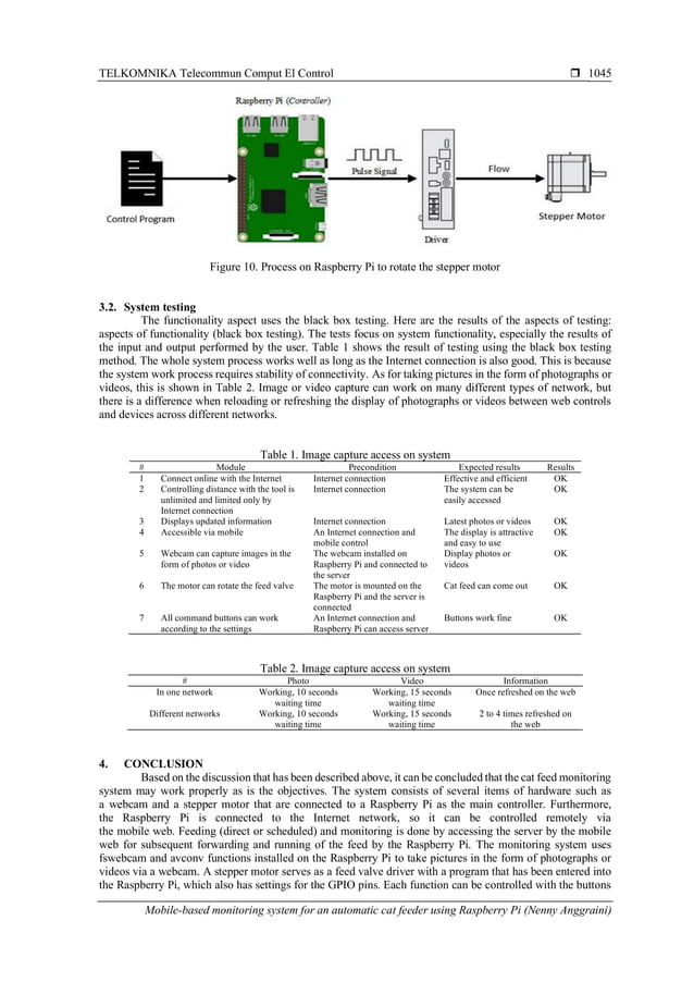 Mobile-based monitoring system for an automatic cat feeder using Raspberry Pi | PDF