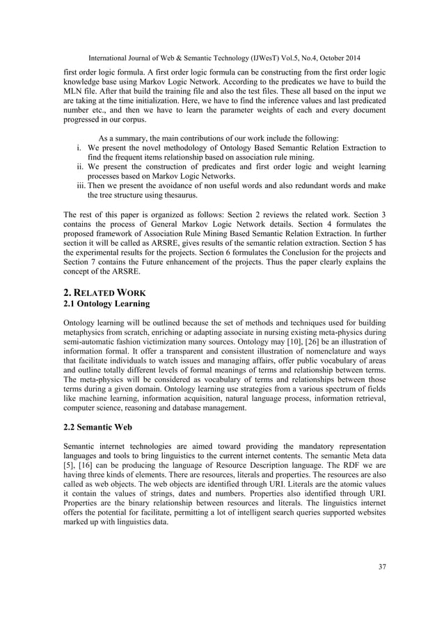 Association Rule Mining Based Extraction Of Semantic Relations Using