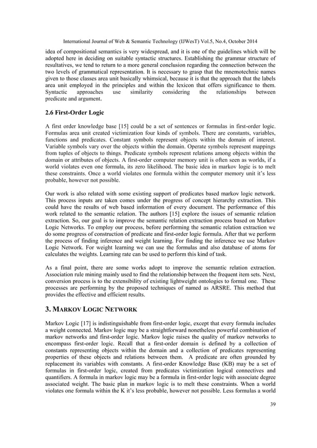 Association Rule Mining Based Extraction of Semantic Relations Using Markov Logic Network | PDF