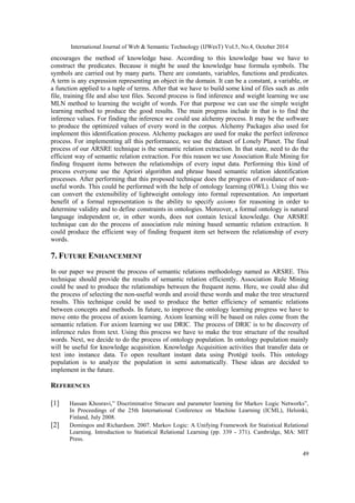 Association Rule Mining Based Extraction of Semantic Relations Using Markov Logic Network | PDF
