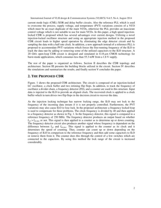 A 20 Gb/s INJECTION-LOCKED CLOCK AND DATA RECOVERY CIRCUIT | PDF