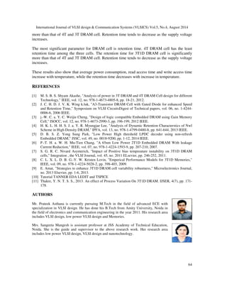 DESIGN AND IMPLEMENTATION OF 4T, 3T AND 3T1D DRAM CELL DESIGN ON 32 NM ...
