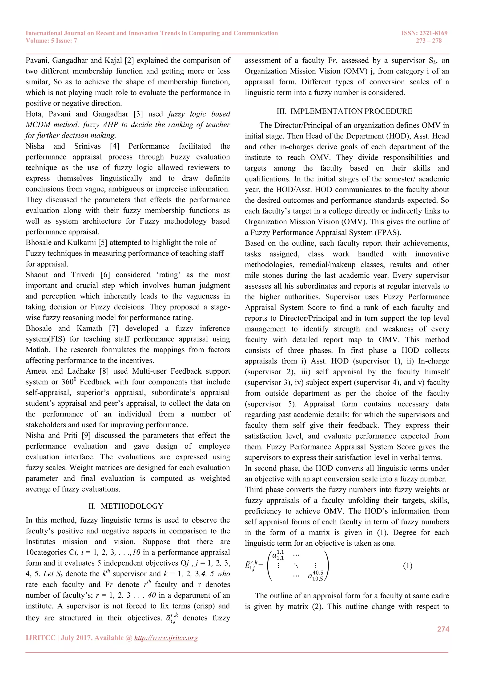 Teacher’s Performance Appraisal System Using Fuzzy Logic- A Case Study | PDF | Resume Writing ...