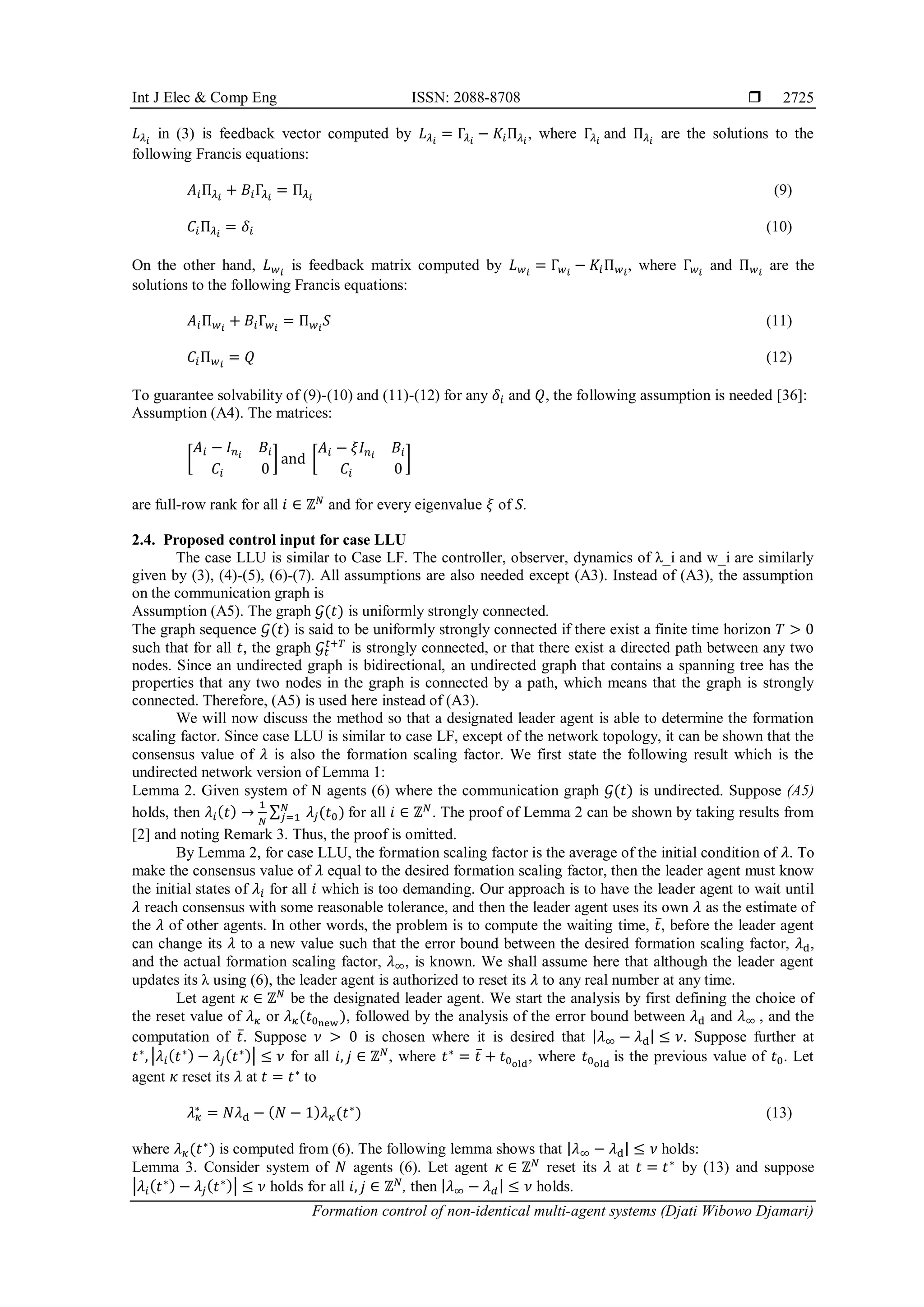 Formation control of non-identical multi-agent systems | PDF