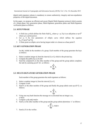 AN EFFICIENT AND SECURE DIGITAL MULTISIGNATURE PROTOCOL BASED ON ECC | PDF