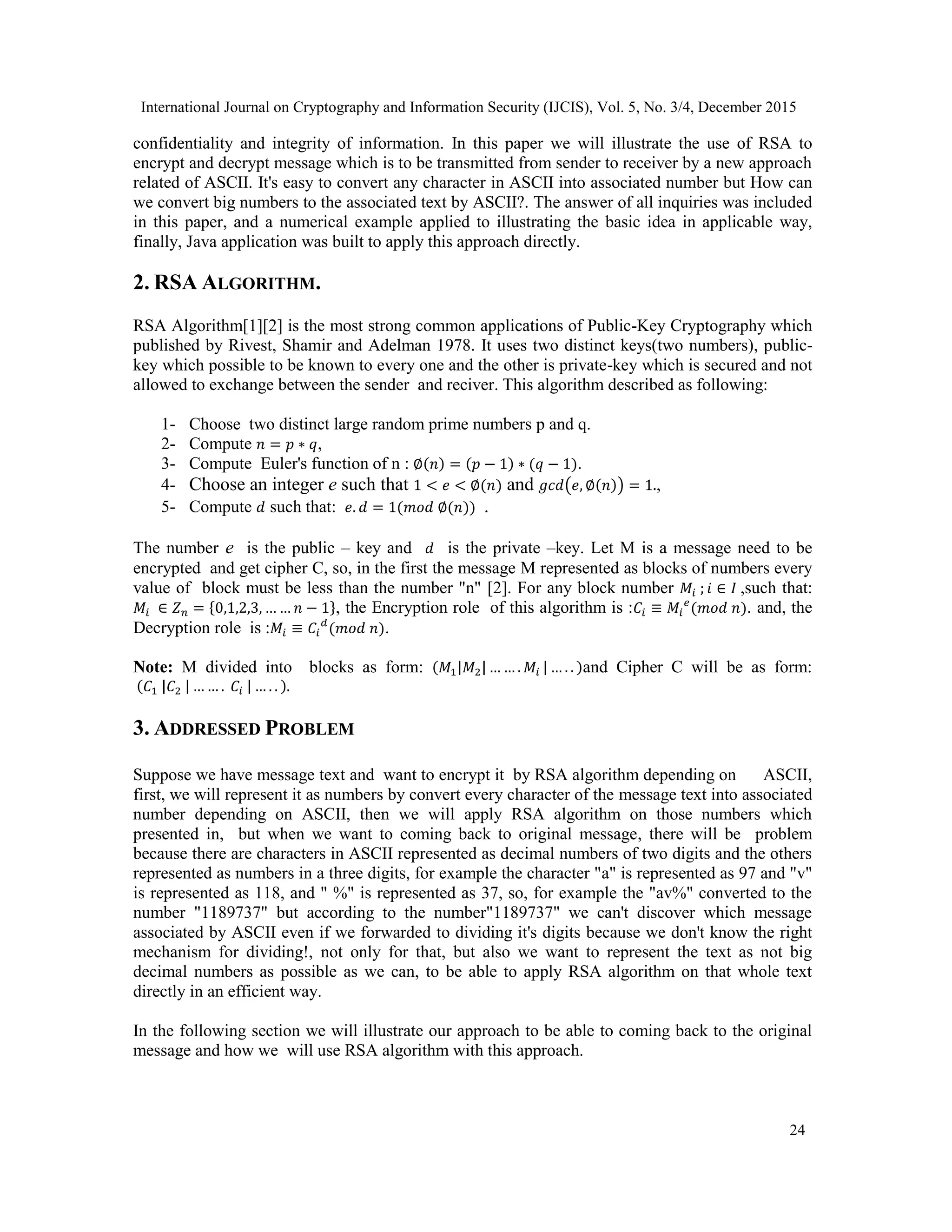 RSA ALGORITHM WITH A NEW APPROACH ENCRYPTION AND DECRYPTION MESSAGE ... RSA ALGORITHM WITH A NEW APPROACH ENCRYPTION AND DECRYPTION MESSAGE ...
