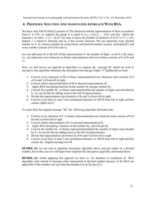 RSA ALGORITHM WITH A NEW APPROACH ENCRYPTION AND DECRYPTION MESSAGE TEXT BY ASCII | PDF