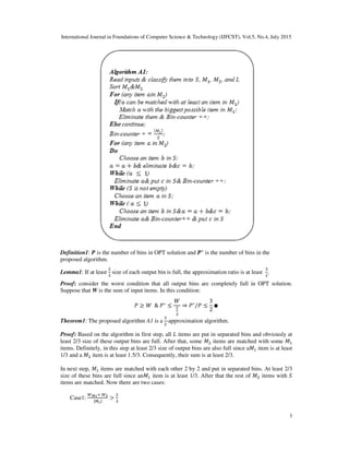 BIN PACKING PROBLEM: TWO APPROXIMATION ALGORITHMS | PDF