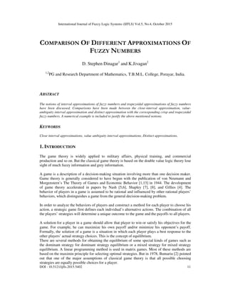 COMPARISON OF DIFFERENT APPROXIMATIONS OF FUZZY NUMBERS | PDF