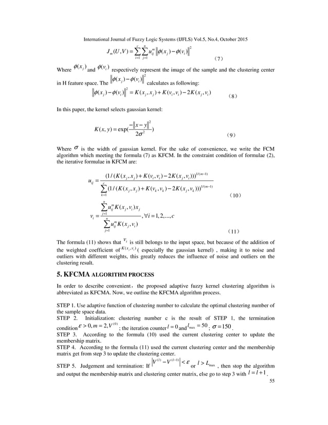 ADAPTIVE FUZZY KERNEL CLUSTERING ALGORITHM | PDF